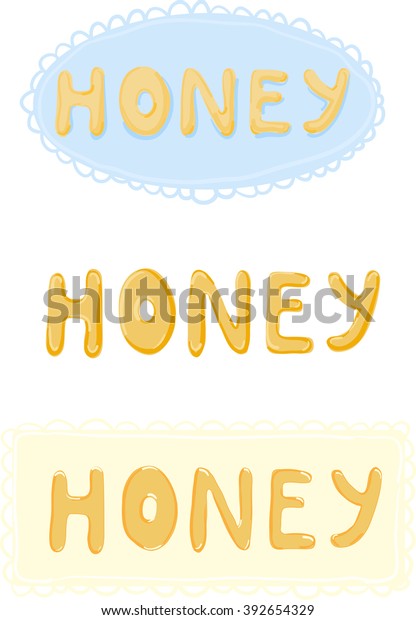 Hand Written Honey Vector Lettering Illustration Stock Vector (Royalty ...