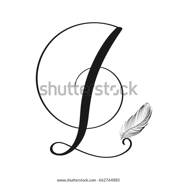 Hand Written Letter L Feather Typography Stock Vector (Royalty Free ...