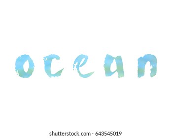 Hand Written Ocean Word Water Texture: vector de stock (libre de ...