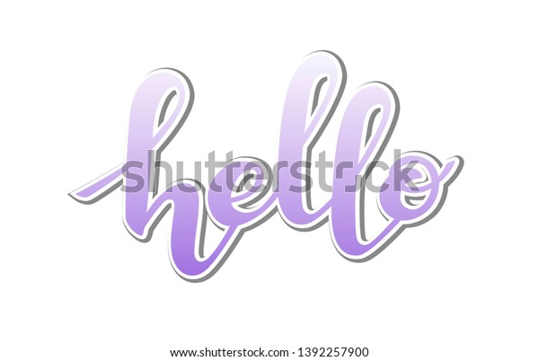 Hand Written Vector Hello Text Cute Stock Vector (Royalty Free ...