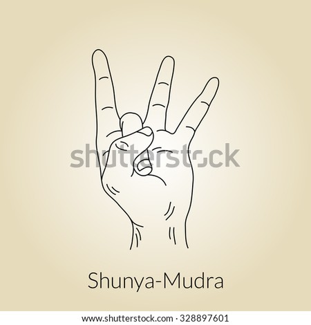 Hand Yoga Mudra Shunya Mudra Vector Illustration Stock Vector (Royalty ...