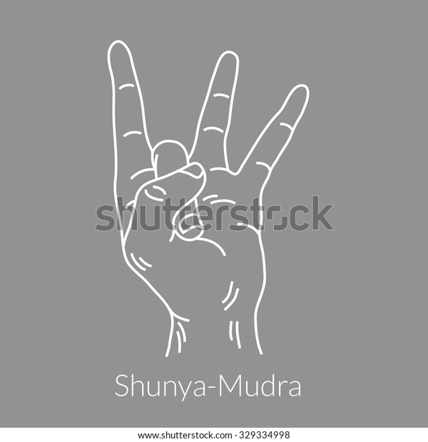 Hand Yoga Mudra Shunyamudra Vector Illustration Stock Vector (Royalty ...
