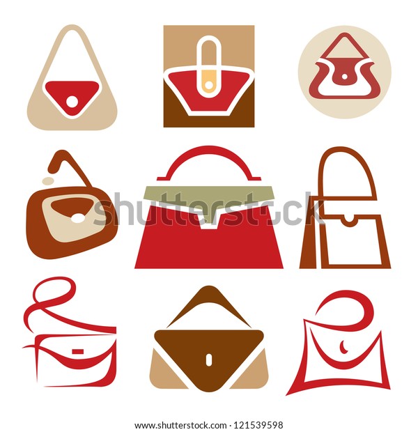 Handbags Vector Icons Set Creative Signs Stock Vector (Royalty Free ...