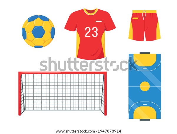 Handball Elements Set Equipment Accessories Sport Stock Vector (Royalty ...