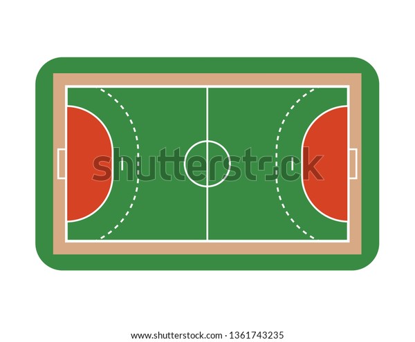 Handball Field Top View Isolated On Stock Vector (Royalty Free) 1361743235