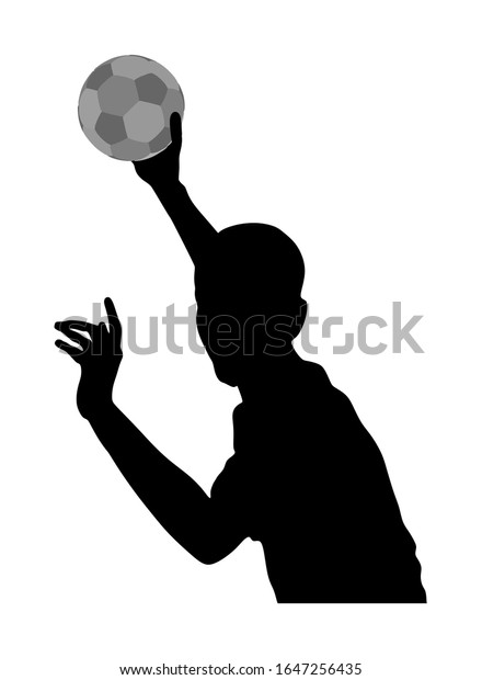 Handball Player Action Vector Silhouette Illustration Stock Vector ...