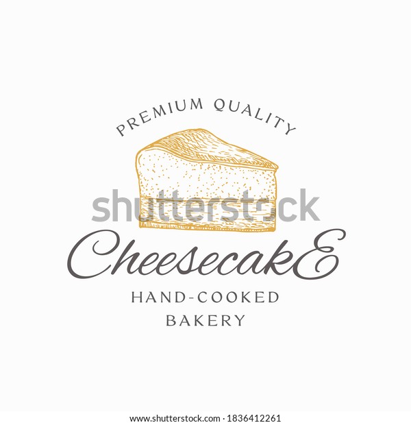 Handcooked Bakery Cheesecake Abstract Sign Symbol Stock Vector (Royalty ...