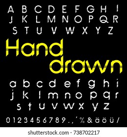 Handcrafted Alphabet Script Font Abc Lettering Stock Vector (Royalty ...