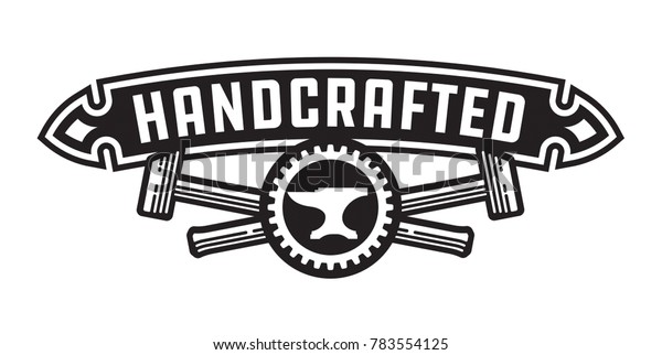 Handcrafted Design Badge Hammers Vector Design Stock Vector (Royalty ...