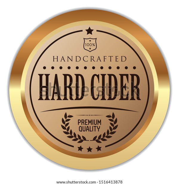 Handcrafted Hard Cider Vector Badge Stock Vector (Royalty Free) 1516413878