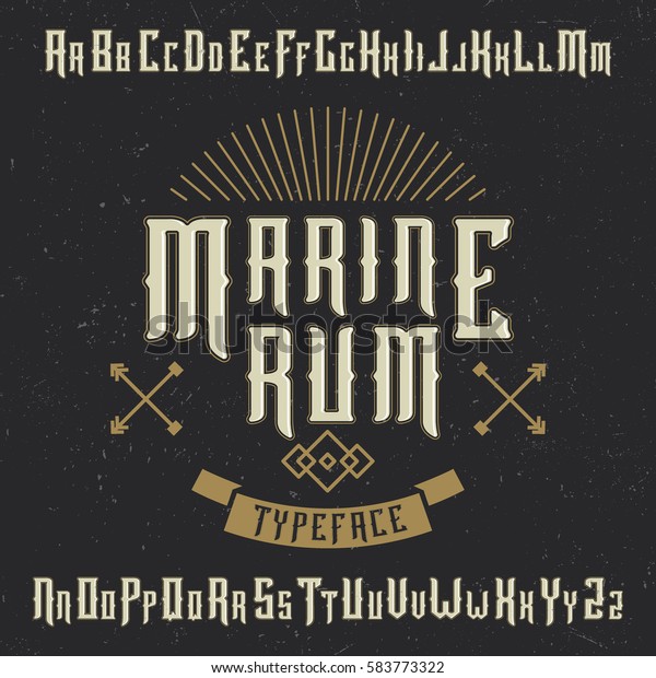 Handcrafted Marine Typeface Arrows Ribbon Label Stock Vector (Royalty ...