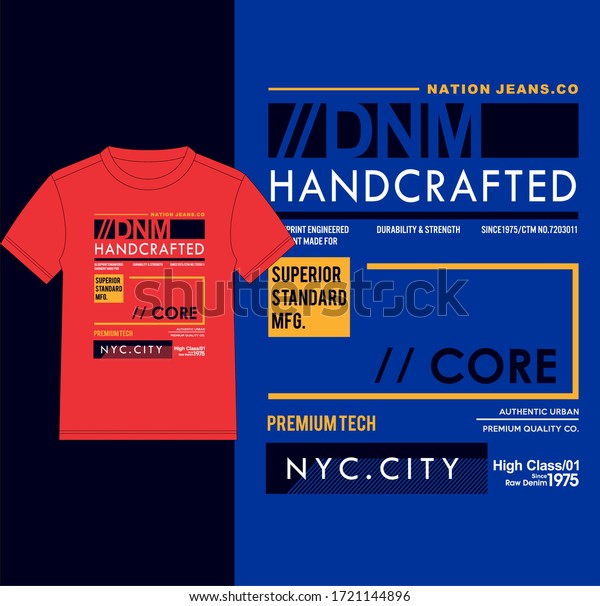 Handcrafted Typography Stylish Tshirt Apparel Abstract Stock Vector ...
