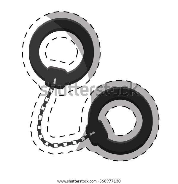Handcuffs Crime Icon Image Sticker Vector Stock Vector (Royalty Free ...