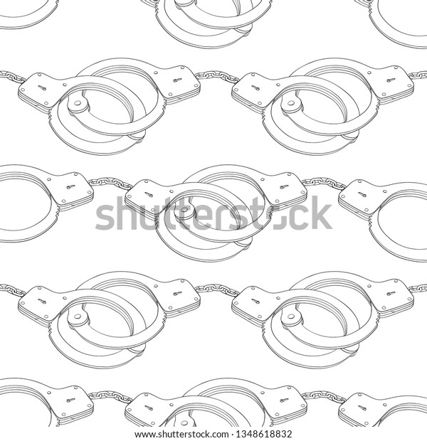 Handcuffs Hand Drawn Sketch Seamless Pattern Stock Vector (Royalty Free ...