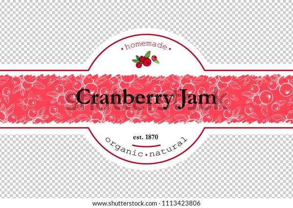 Handdrawing Cranberry Jam Packing Label Design Stock Vector (Royalty ...