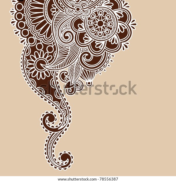 Handdrawn Abstract Henna Doodle Vector Illustration Stock Vector ...
