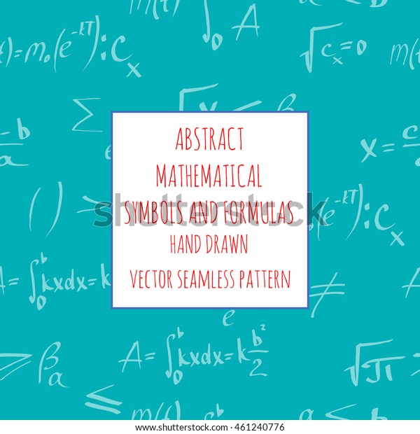 Handdrawn Abstract Mathematical Symbols Formulas Vector Stock Vector ...