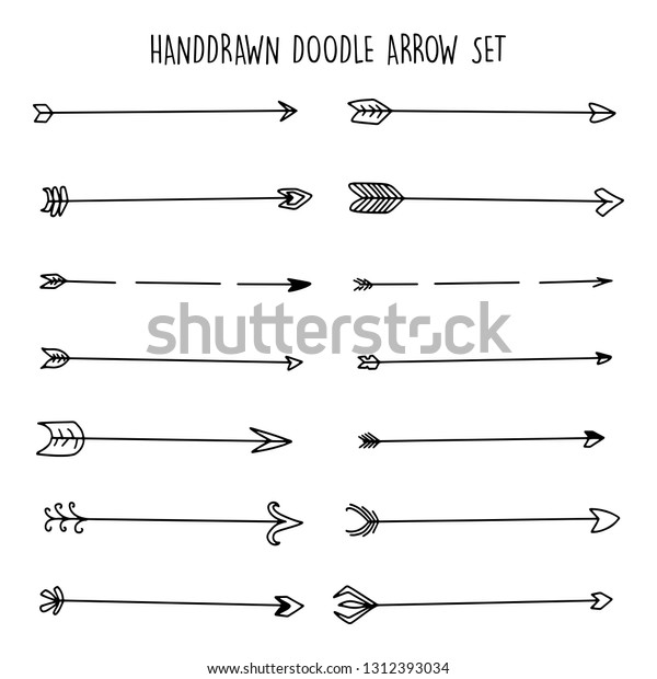 Handdrawn Archery Arrows Borders Vector Icon Stock Vector (Royalty Free ...