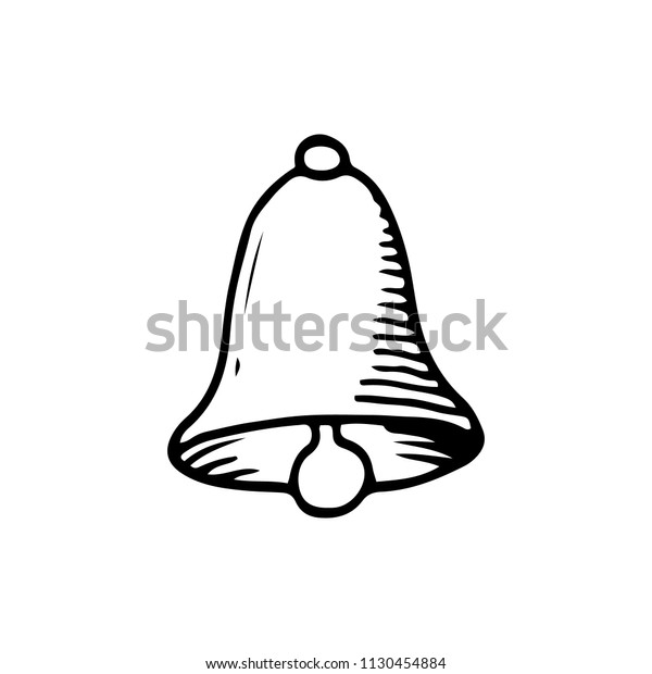 Handdrawn Bell Doodle Icon Hand Drawn: vector de stock (libre de ...