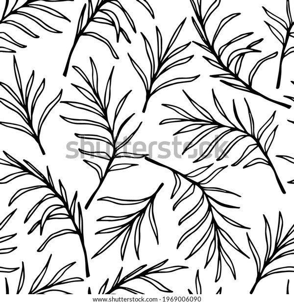 Handdrawn Black Outline Simple Seamless Vector Stock Vector (Royalty ...