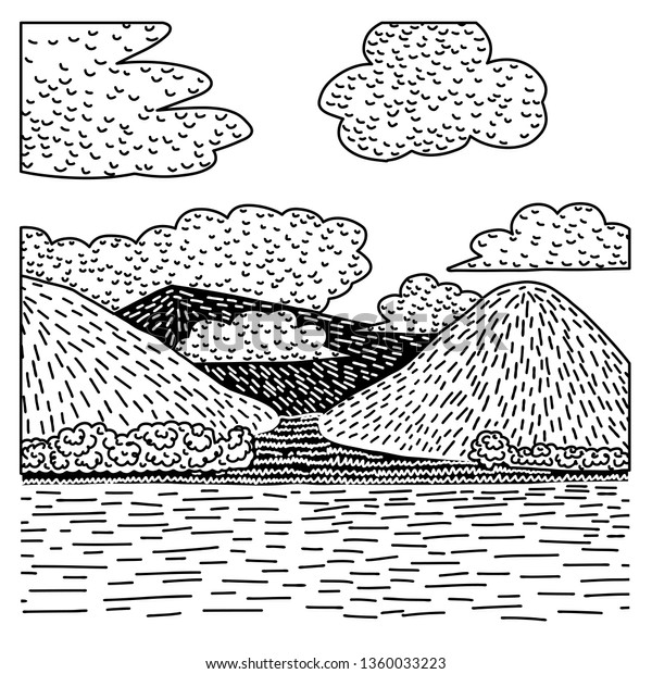 Handdrawn Black White Doodle Vector Illustration Stock Vector (Royalty ...