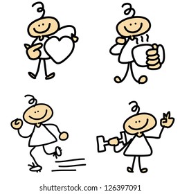 Handdrawn Cartoon Relax Activities Vector Set: vector de stock (libre ...