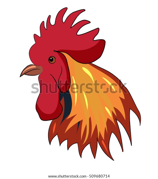 Handdrawn Cartoon Style Rooster Head Vector Stock Vector (Royalty Free ...