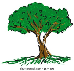Handdrawn Cartoon Style Tree Stock Vector (Royalty Free) 1574305 ...