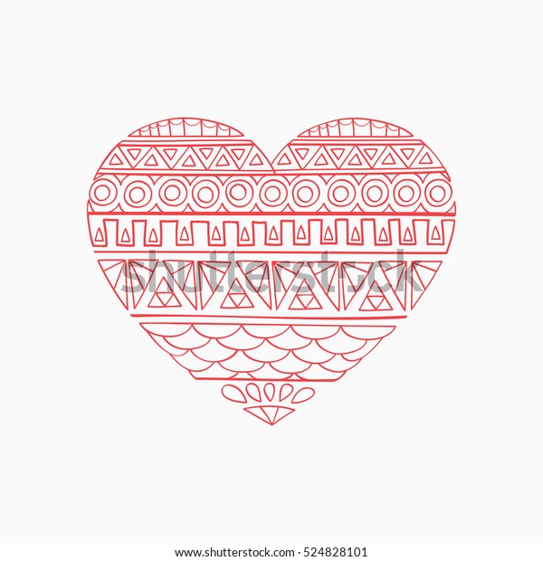 Handdrawn Cute Fun Pink Heart Valentine Stock Vector (Royalty Free ...