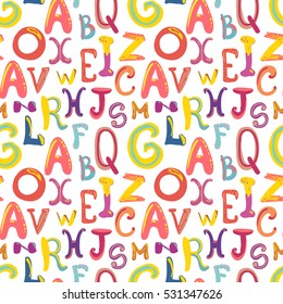Handdrawn Cute Funky Letters On White Stock Vector (Royalty Free ...