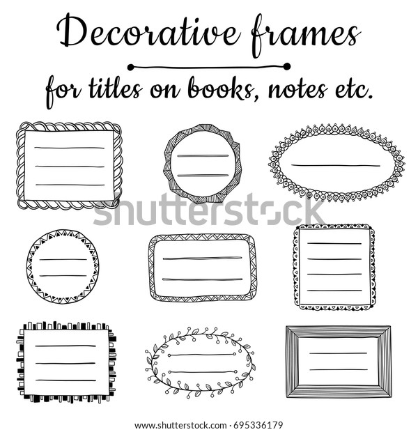 Handdrawn Decorative Cute Frames Titles On Stock Vector (Royalty Free ...