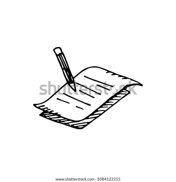 Handdrawn Doodle Document Icon Hand Drawn Stock Vector (Royalty Free ...