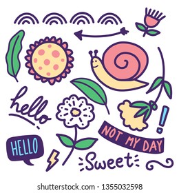 Handdrawn Doodles Various Children Things Cartoon Stock Vector (Royalty ...