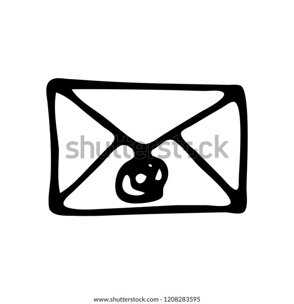 Handdrawn Envelope Doodle Icon Hand Drawn Stock Vector (Royalty Free ...