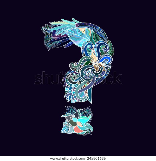 Handdrawn Floral Font Question Mark Stock Vector (Royalty Free ...