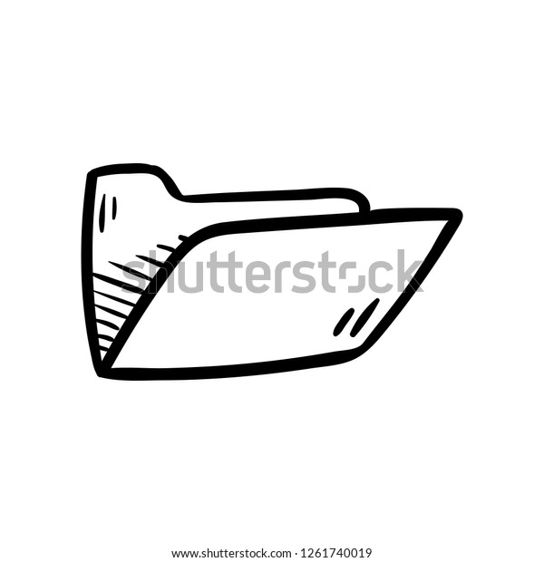 Handdrawn Folder Doodle Icon Hand Drawn: เวกเตอร์สต็อก (ปลอดค่า ...