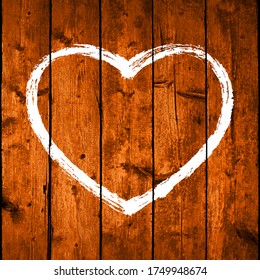 Handdrawn Heart Shape Contour On Brown Stock Vector (Royalty Free ...