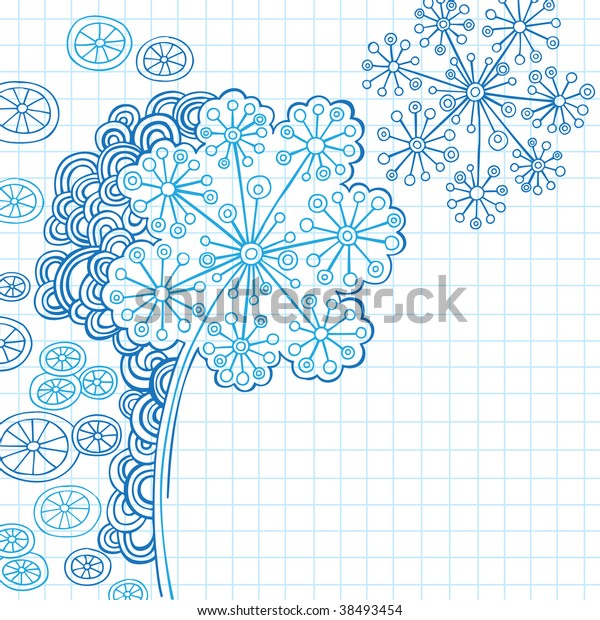 Handdrawn Henna Notebook Doodle Flower Vector Stock Vector (Royalty ...
