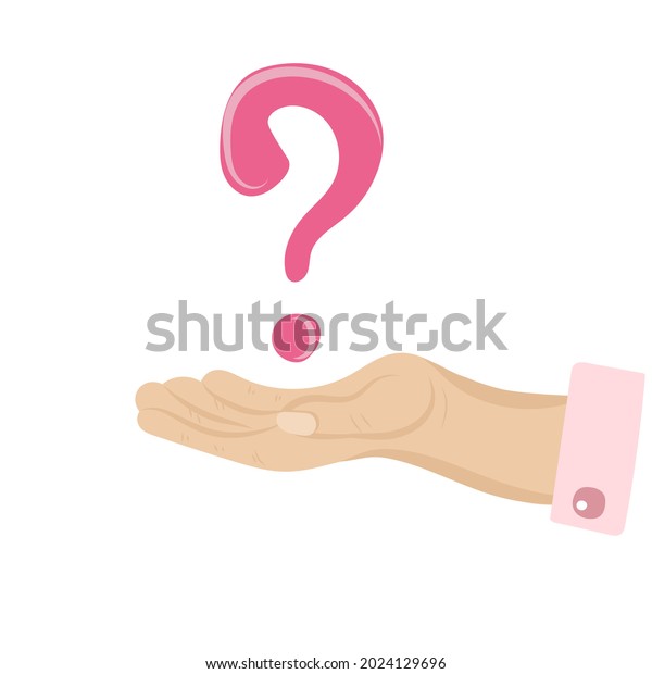 Handdrawn Human Hand Question Mark Isolated Stock Vector (Royalty Free ...