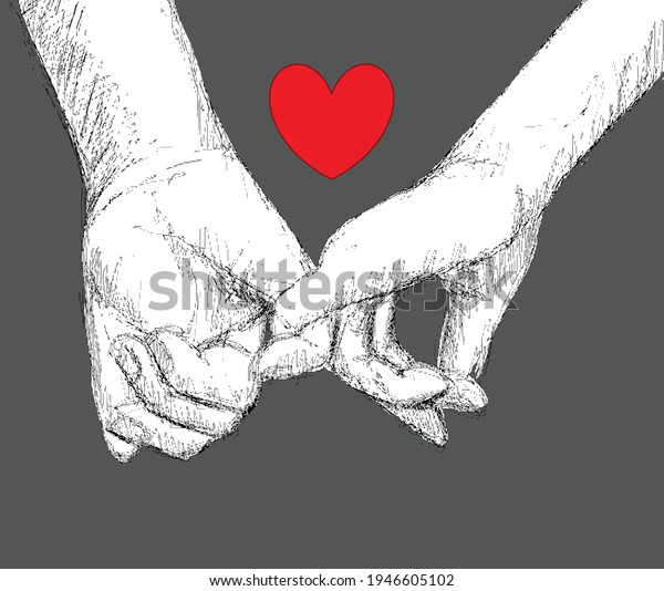 Handdrawn Illustrations Expressing Love Your Partner Stock Vector ...