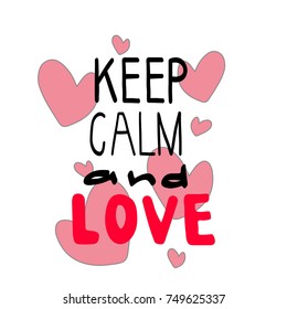 Handdrawn Lettering Phrase Keep Calm Love Stock Vector (Royalty Free ...