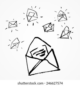 Handdrawn Mail Vector Sketch Inbox Icon Stock Vector (Royalty Free ...
