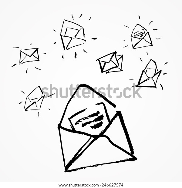 Handdrawn Mail Vector Sketch Inbox Icon Stock Vector (Royalty Free ...