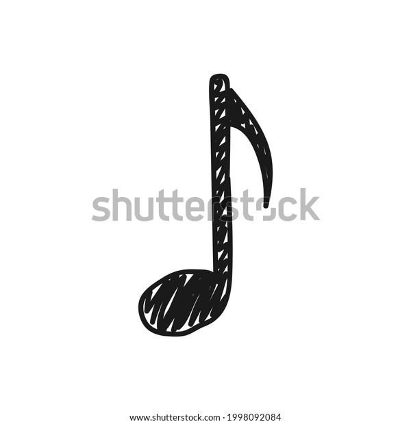 Handdrawn Musical Note Isolated On White Stock Vector (Royalty Free ...