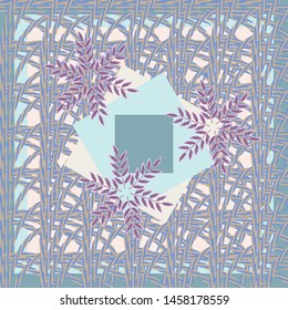 Handdrawn Natural Pattern Square Floral Arrangement Stock Vector ...