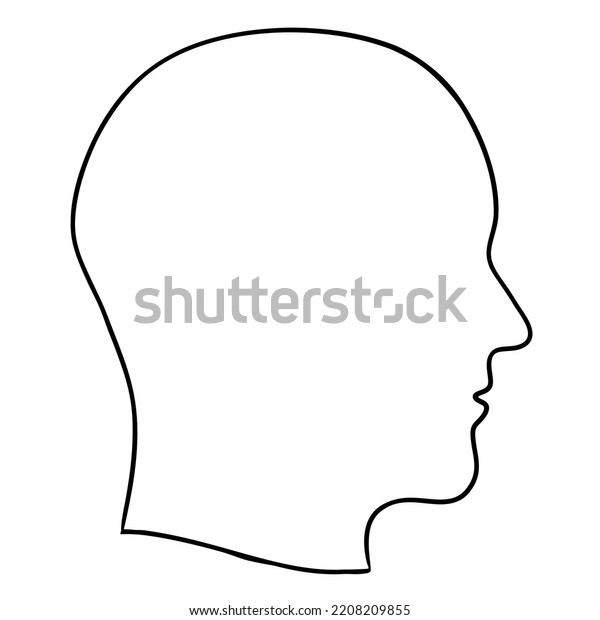 Handdrawn Outline Human Head Turned Right Stock Vector (Royalty Free ...
