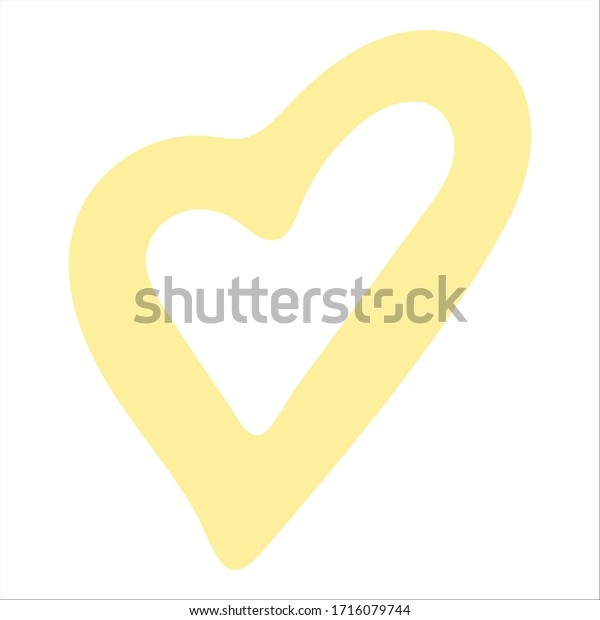 Handdrawn Pastel Isolated Vector Heart On Stock Vector (Royalty Free ...