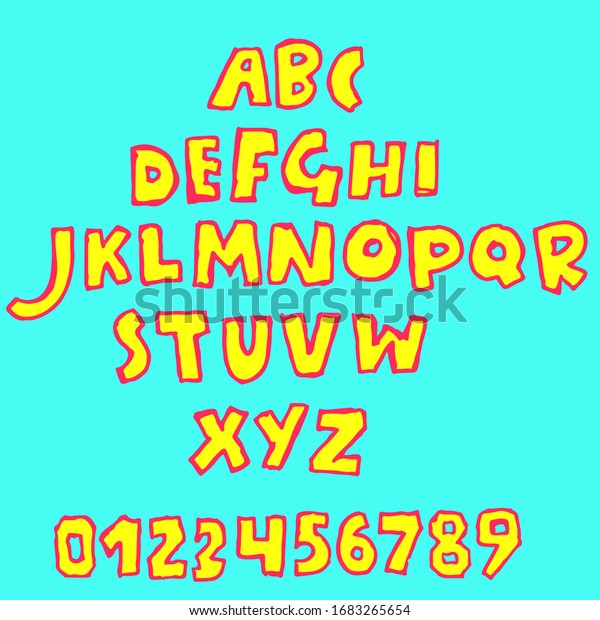 Handdrawn Pen Contours Bold Font Modern Stock Vector (Royalty Free ...