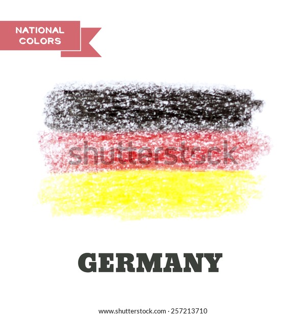 Handdrawn Pencil Germany Flag Stylish Scribble Stock Vector (Royalty ...