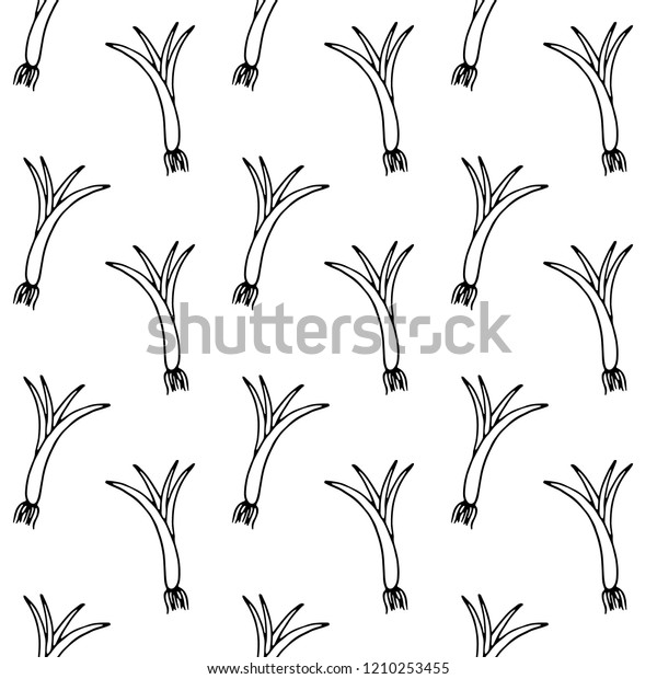Handdrawn Plant Ground Doodle Seamless Pattern Stock Vector (Royalty ...